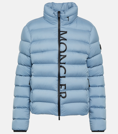 Moncler Sepik Logo Down Jacket In Blue | ModeSens
