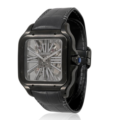 Pre-owned Cartier Santos De Automatic Mens Watch Whsa0009 In Black ...