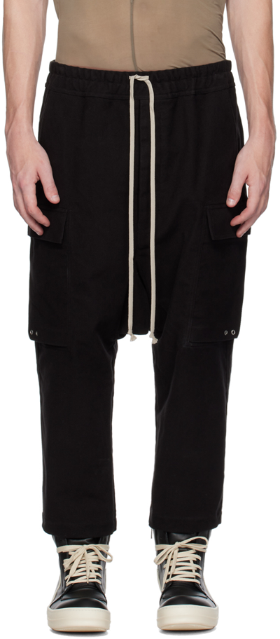 Rick Owens Black Cropped Cargo Pants | ModeSens