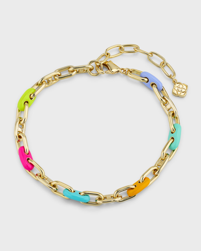 Kendra Scott Bailey Chain Bracelet In 14k Gold Plated In Gold Rainbow ...
