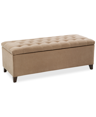 Furniture Ariana Tufted Storage Bench In Tan/beige | ModeSens