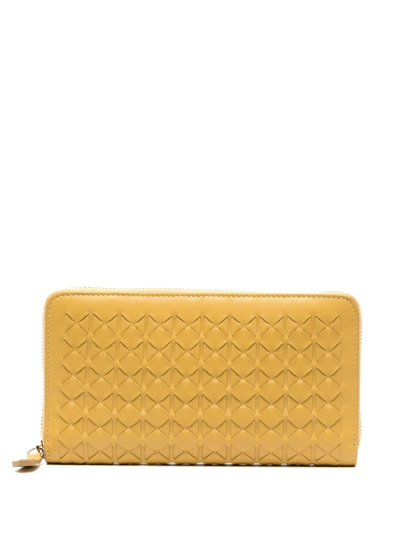 Serapian Mosaico-weaving Leather Wallet In Yellow | ModeSens