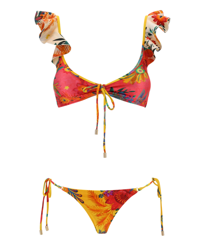 Zimmermann Ginger Frill Swimsuit In Multicolor | ModeSens