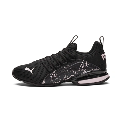 Puma Axelion Marble Women's Training Shoes In Black-chalk Pink | ModeSens