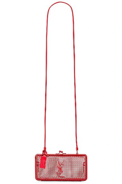 Saint Laurent Cassandra Cage Bag In Rouge Flamme & Rouge Flamme | ModeSens