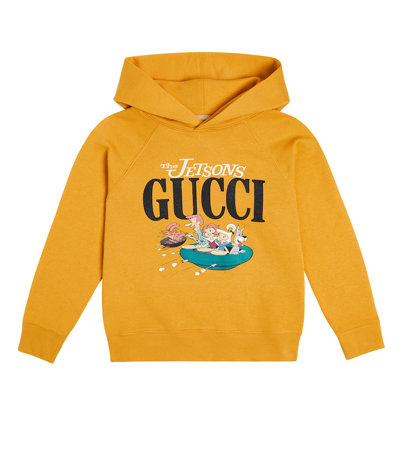 Gucci Kids' X The Jetsons Printed Cotton Hoodie In Yellow | ModeSens