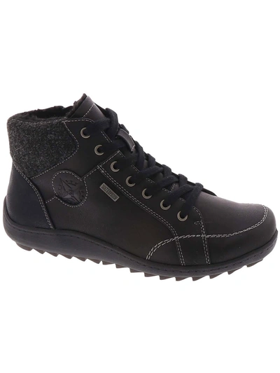 Wanderlust Womens Faux Leather Faux Fur Trim Ankle Boots In Black ...