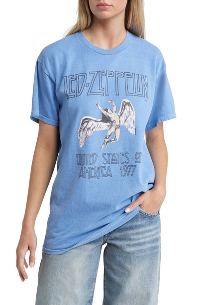 Vinyl Icons Led Zeppelin 1977 Tour Graphic T-shirt In Blue | ModeSens