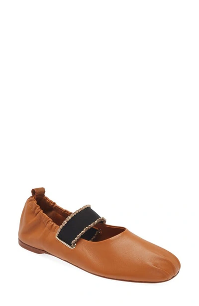 Ulla Johnson Eliza Elastic Leather Ballet Flats In Sierra | ModeSens