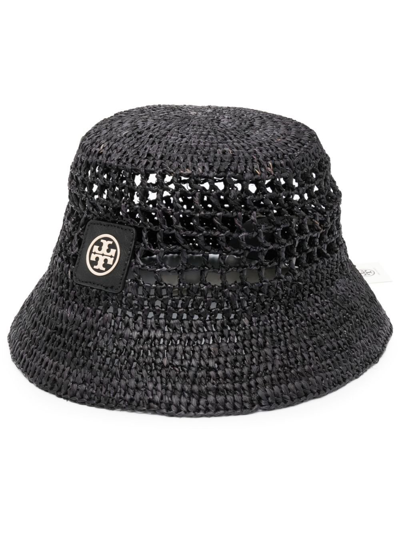 Tory Burch Black Raffia Bucket Hat | ModeSens