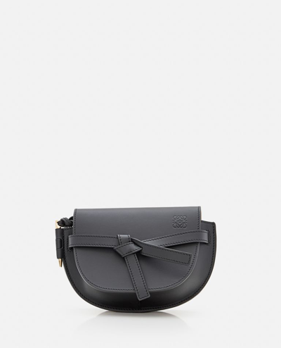 Loewe Gate Dual Mini Leather Shoulder Bag In Black | ModeSens
