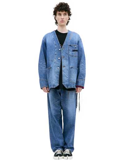 Mastermind Japan Blue Denim Jacket | ModeSens