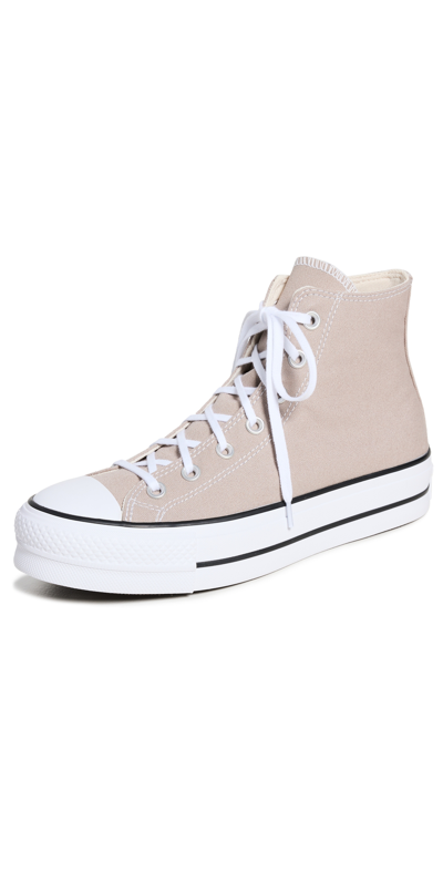 Converse Chuck Taylor All Star Lift Platforms In Wonder Stone/white ...