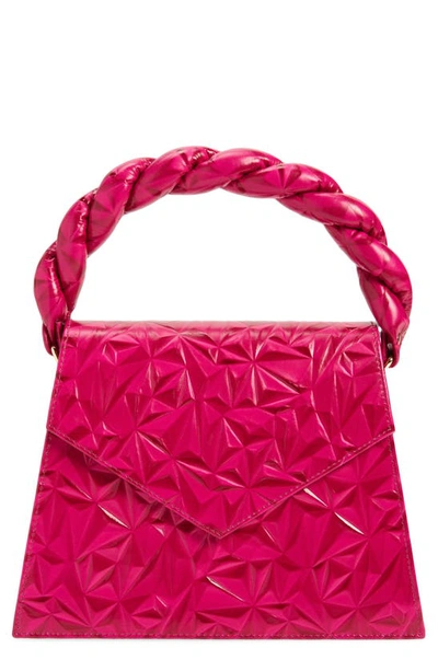Anima Iris Grande Zaza Snake Embossed Leather Top Handle Bag In Pink ...