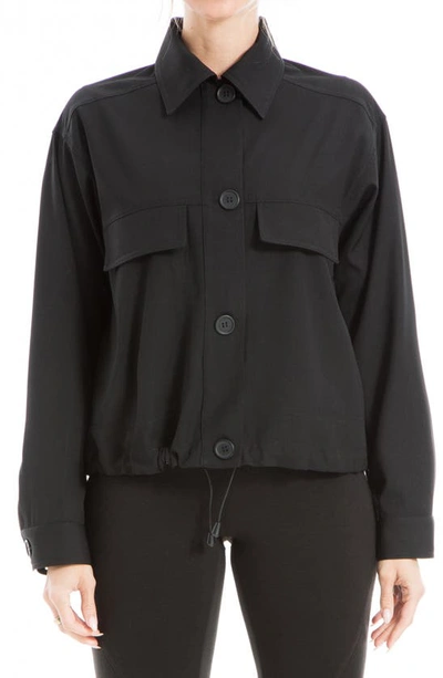 Max Studio Twill Utility Shirt Jacket In Black | ModeSens