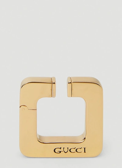 Gucci Logo Engraved Ear Cuff Female Gold | ModeSens