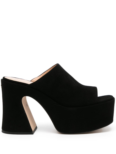 Coach Women's Bobi 55mm Suede Platform Mules In Black | ModeSens