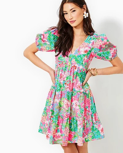 Lilly Pulitzer Nalani Short Sleeve Cotton Dress In Multi Journey To The