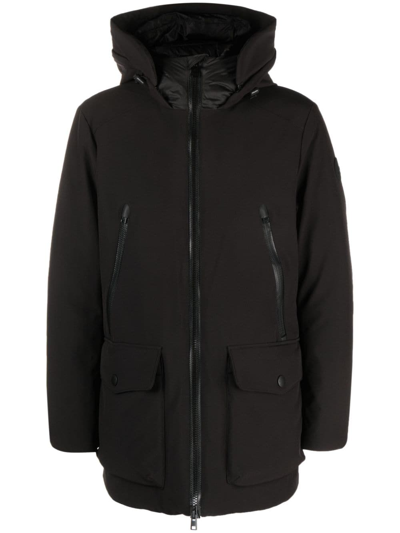 Woolrich Hooded Zip-up Parka In Black | ModeSens