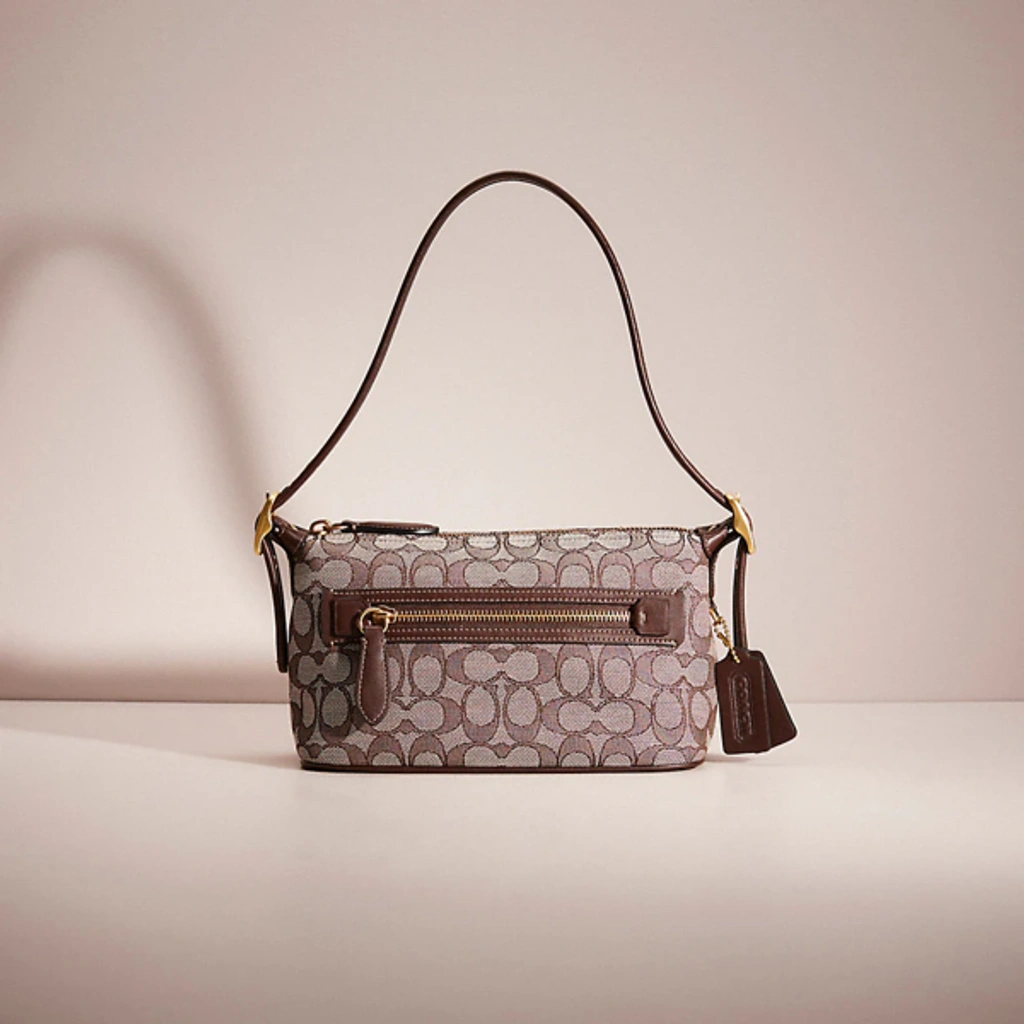 Coach Restored Demi Bag In Signature Jacquard In Brass/oak Maple | ModeSens