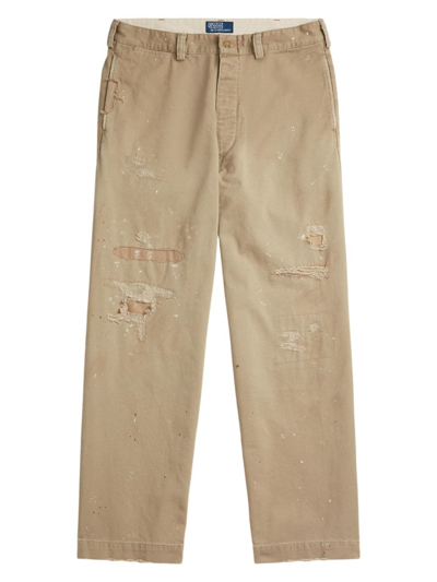 Polo Ralph Lauren Men's Distressed Chino Pants In Lattimer Repaired ...