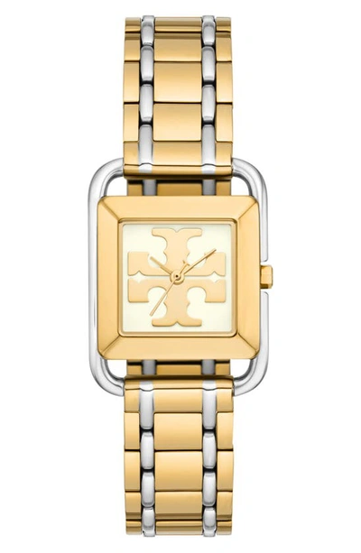 Tory Burch The Miller Two-tone Stainless Steel Square Bracelet Watch In ...