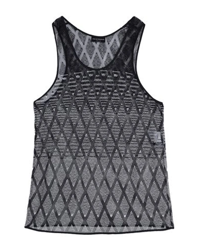 Emporio Armani Man Tank Top Black Size 40 Polyamide, Cotton | ModeSens