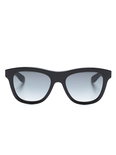 Alexander Mcqueen Logo-debossed Square-frame Sunglasses In Black | ModeSens