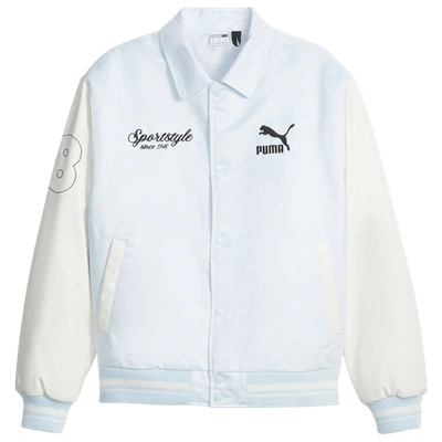 Puma Mens Team Varsity Jacket In Icy Blue | ModeSens