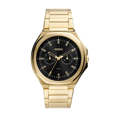Fossil Men's Evanston Multifunction, Gold-tone Stainless Steel Watch ...