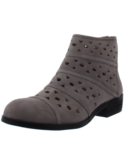 Array Portland Womens Suede Laser Cut Booties In Grey | ModeSens