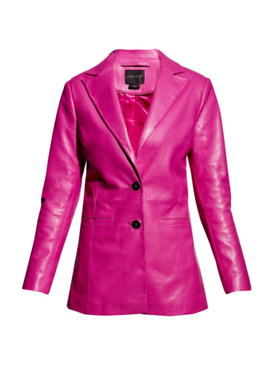 As By Df Dallas Recycled Leather Blazer In Raspberry | ModeSens