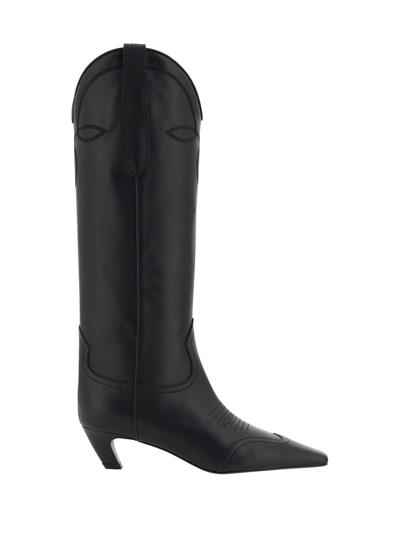 Khaite Dallas Boots In Black | ModeSens
