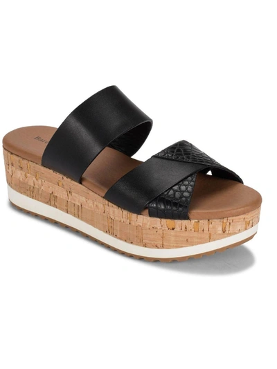 Baretraps Whitlie Womens Cork Platform Wedge Sandals In Black Smooth ...