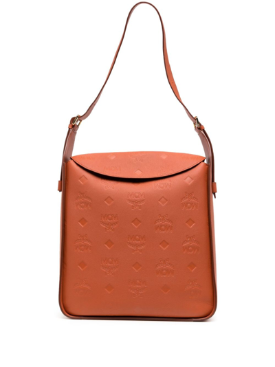 Mcm Large Aren Monogram Shoulder Bag In Brown | ModeSens