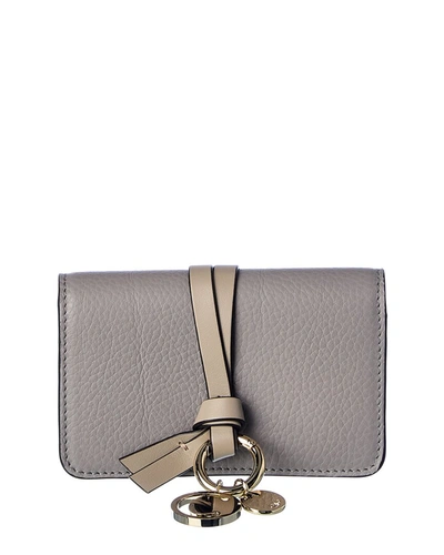 Chloé Alphabet Card Holder In Grey | ModeSens