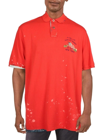 Polo Ralph Lauren Mens Classic Fit Paint Splatter Polo In Red | ModeSens