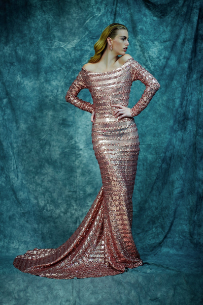 Marc Bouwer Cameron Off Shoulder Gown In Multi | ModeSens