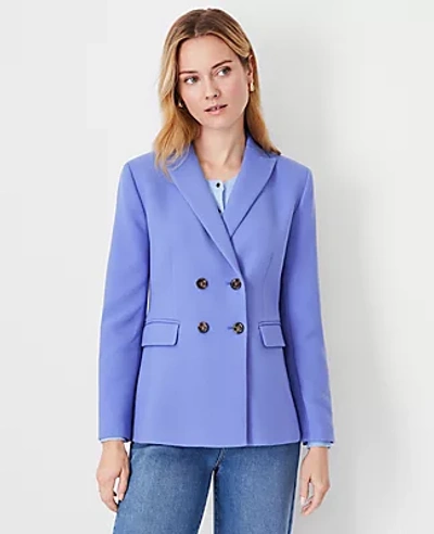 Ann Taylor Petite Fitted Double Breasted Blazer In Brilliant Peri ...