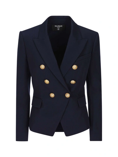 Balmain 6 Btn Shawl Collar Gdp Jacket In Blue | ModeSens