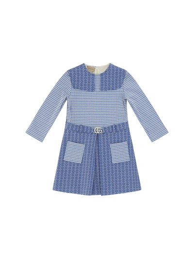 Gucci Gg Dots Dress In Blue | ModeSens