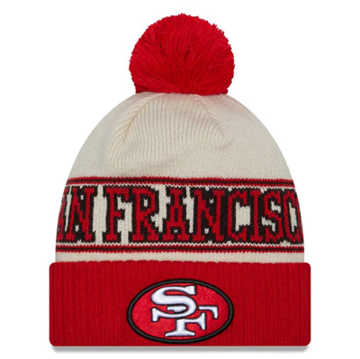 New Era Cream/scarlet San Francisco 49ers 2023 Sideline Historic Pom ...