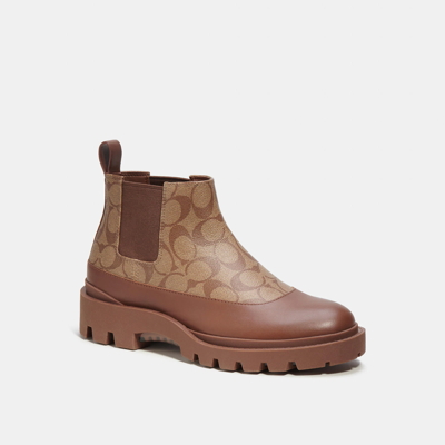 Coach Citysole Chelsea Boot In Signature Canvas In Brown | ModeSens