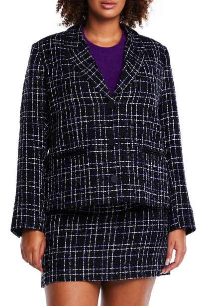 Estelle Paris Windowpane Tweed Jacket In Multi | ModeSens