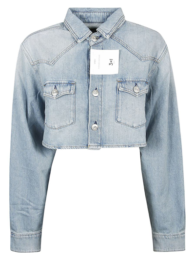 3x1 Cropped Denim Jacket In Blue | ModeSens