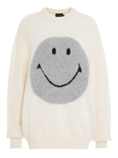 Joshua Sanders Smiley Face-motif Ribbed Jumper In Neutrals | ModeSens