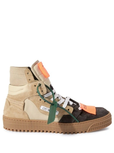 Off-white Beige Hi-top Sneakers In Brown | ModeSens