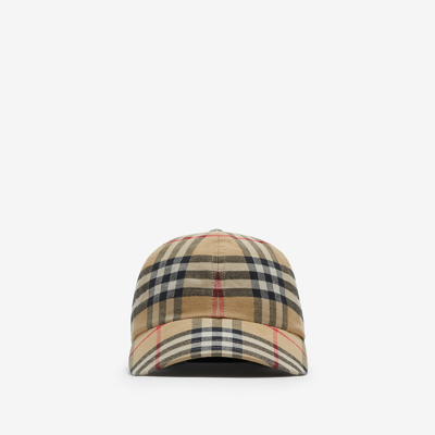 Burberry Check Cotton Baseball Cap In Archive Beige | ModeSens