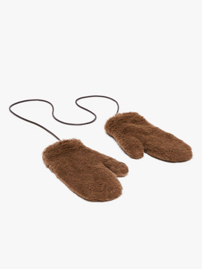 Max Mara Mittens In Teddy Fabric In Brown | ModeSens