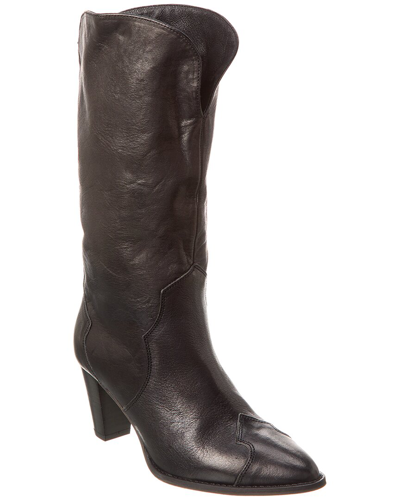 Free People Shayne Tall Leather Western Boot In Black | ModeSens